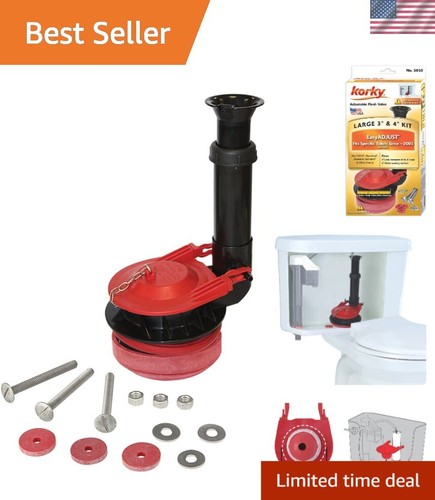 Universal 3-Inch Flush Valve Kit with Flapper - Reliable & Adjustable ...