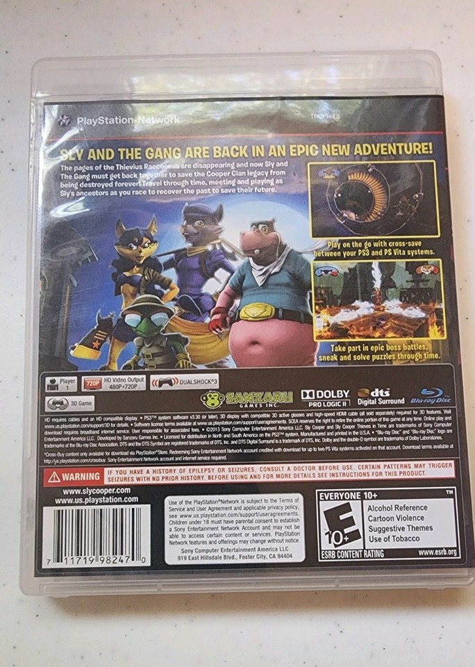 Sly Cooper Thieves in Time Game for PS4 CASE AND DISC ONLY GOOD ...