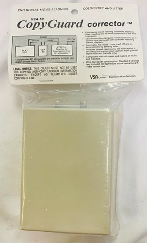Copyguard Corrector VHS to VHS Machine - VSA-50 - NEW SEALED VINTAGE ...