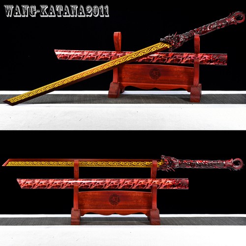 44''Red Dragon Broadsword 1095 Carbon Steel Functional Sword Chinese ...