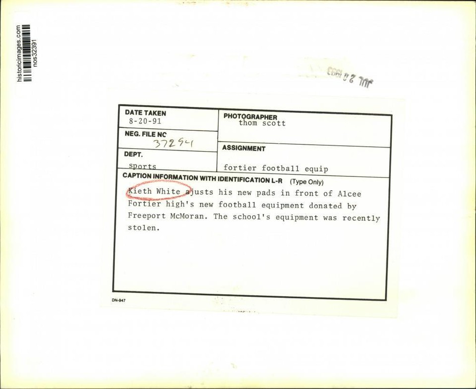 1991 Press Photo Kieth White with New Alcee Fortier High School ...