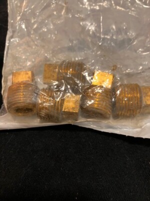 3/8" Male NPT Square Head Plug Brass Pipe Fitting Fuel Water Gas (5ea ...