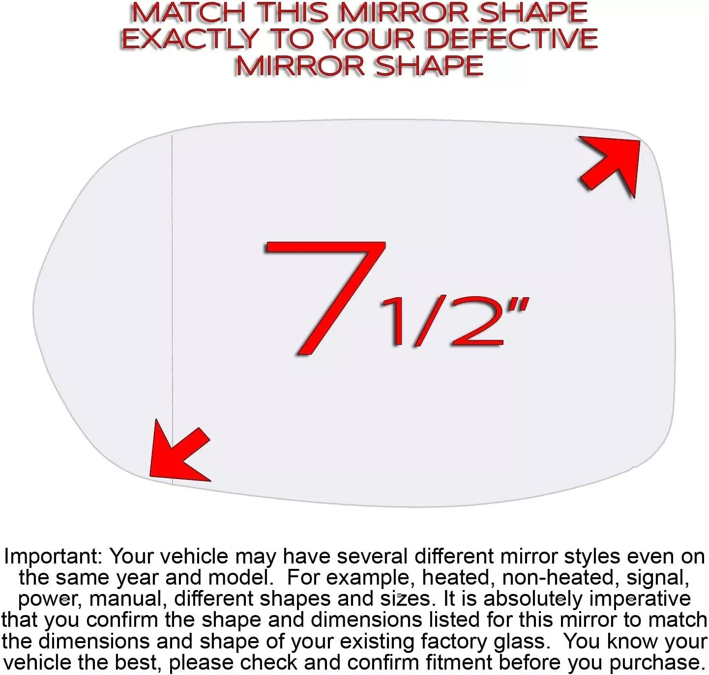 Drivers Side Mirror Glass Fit 12-16 CR-V, 16-20 HR-V Backing Plate Heat ...