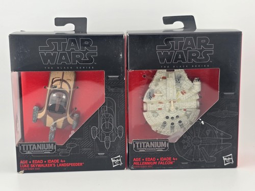 (2) Star Wars Black Series Titanium Millennium Falcon (01) Luke ...