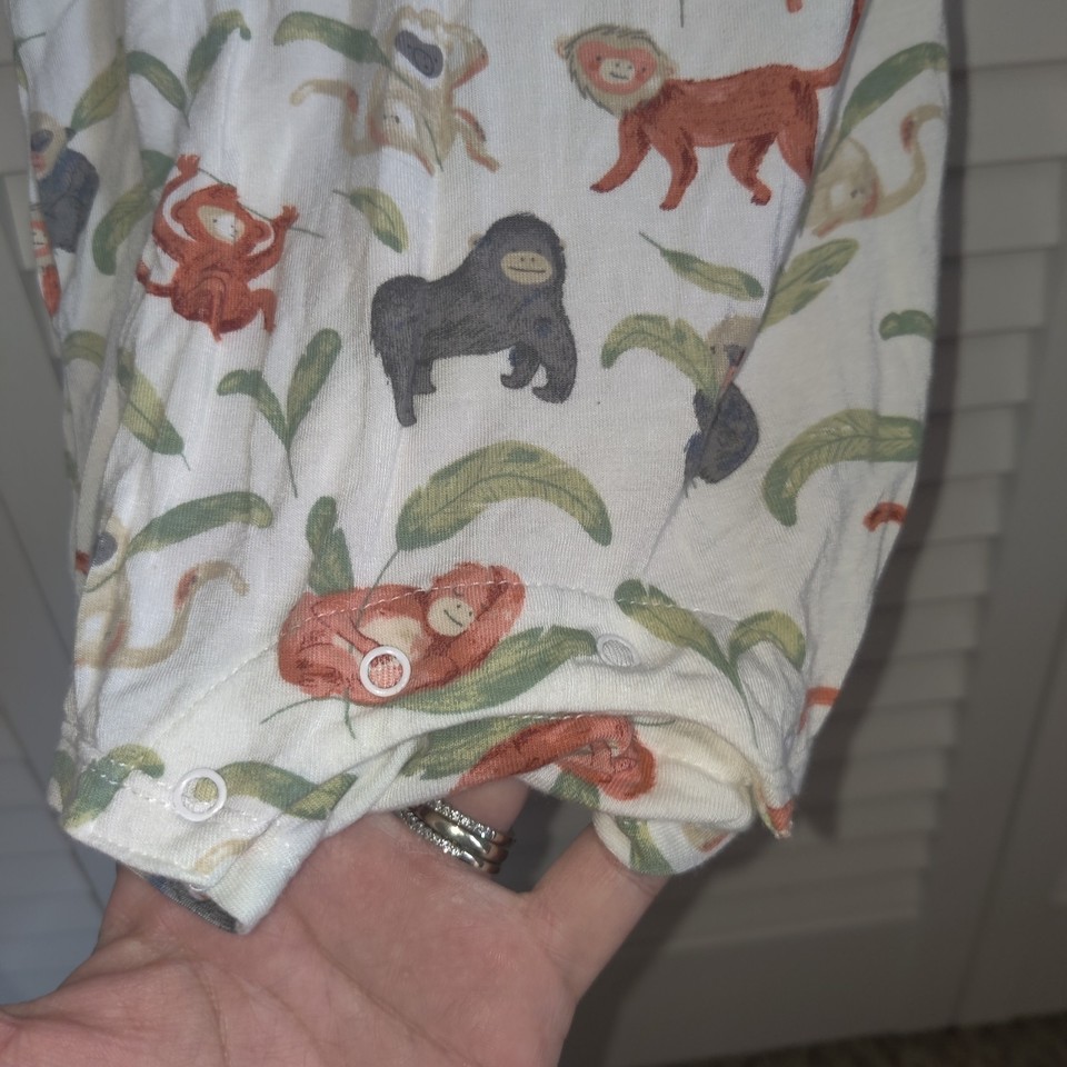 Angel Dear Bamboo Baby Romper with a Monkey Print Shortie Baby Size 3 ...