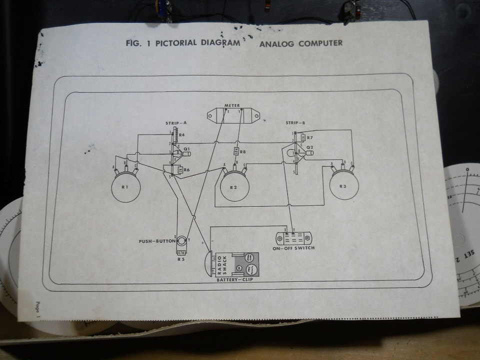 1971 Radio Shack Science Fair Electronic Analog Computer Kit Model No ...