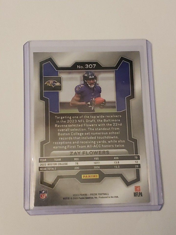 2023 Panini Prizm Zay Flowers RC Base Rookie Card #307 - Baltimore ...