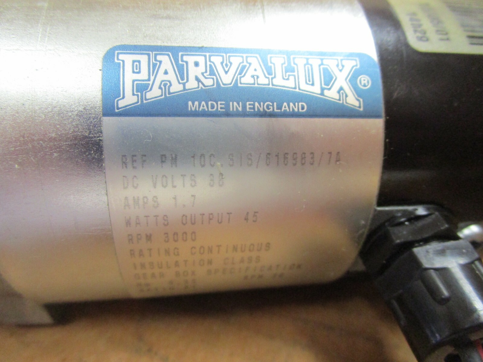 Parvalux Gearbox Motor PM 10C.SIS/616983/7A 38 VDC 45W 3000 RPM 61 ...