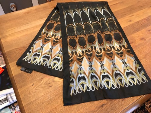 CEJON MADE IN ITALY LADIES POLYESTER SCARF PEACOCK FEATHER DESIGN 15” x ...