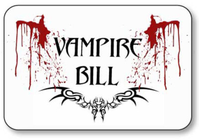 VAMPIRE BILL TRUE BLOOD NAME BADGE PROP COSPLAY HALLOWEEN COSTUME PIN ...