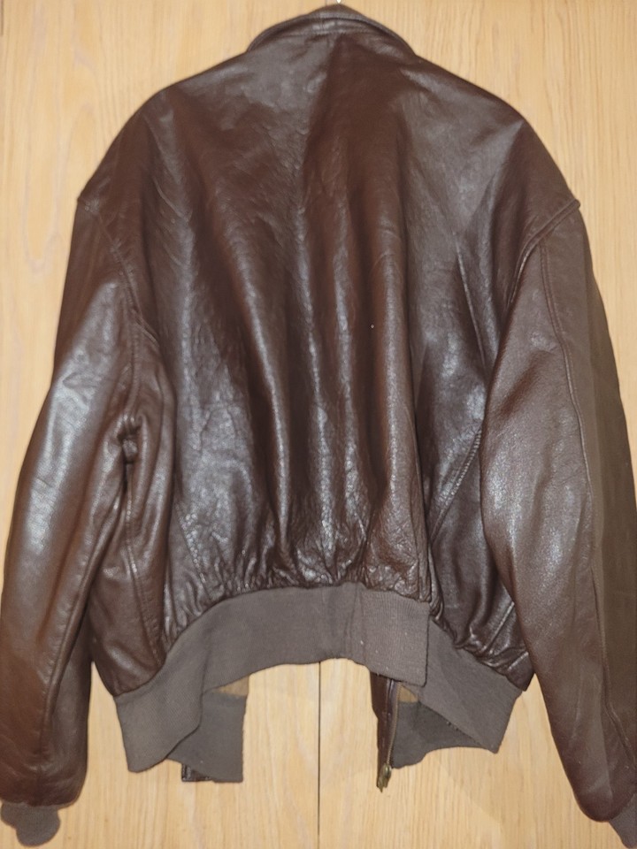 USAF Cooper Type A-2 Brown Leather Pilot Flight Bomber Military Jacket ...