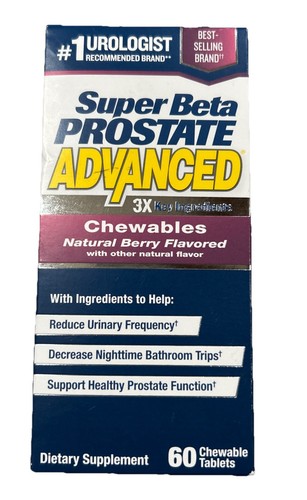 Super Beta Prostate Advanced Chewables 60 Tablets Exp 01/2026 ...
