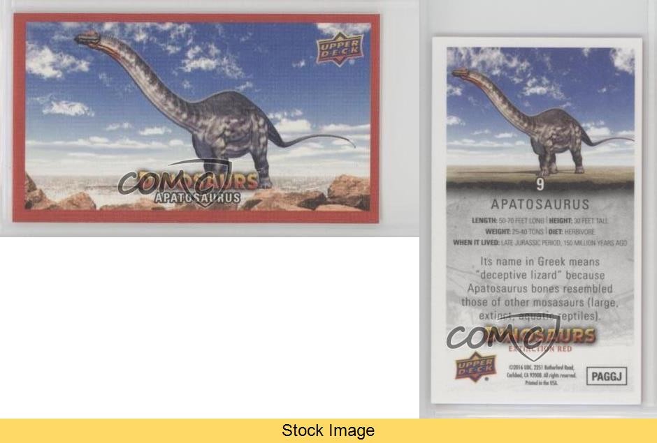 2015 Upper Deck Dinosaurs Canvas Mini Extinction Red Apatosaurus #9 ...
