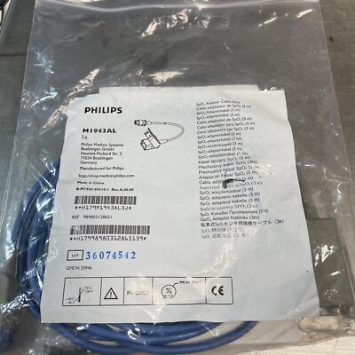 NEW Philips OEM M1943AL SpO2 Adapter Cable, 3 meter, 989803128651 | eBay