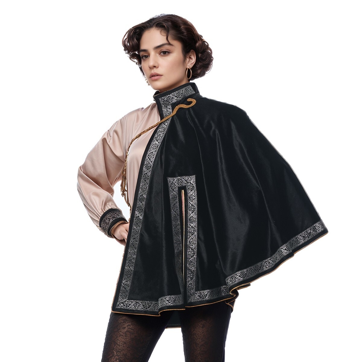 Medieval Women's Cape Musketeer cape Renaissance Half Cape Halloween ...