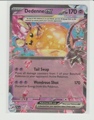 Dedenne ex Double Rare Holo Pokemon Card PAL 093/193 | eBay