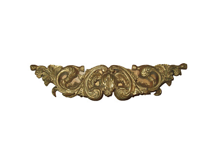Small Vintage Gold Gilt Baroque Carved Wood Wall Trim Pediment Door ...
