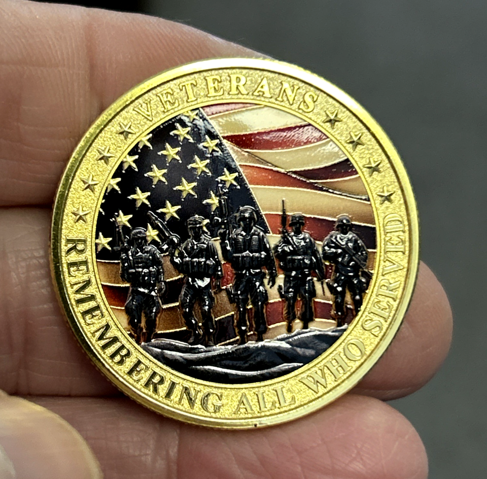 US Military Veteran Challenge Coin Army-Navy-USAF-USMC-USCG-Fast ...