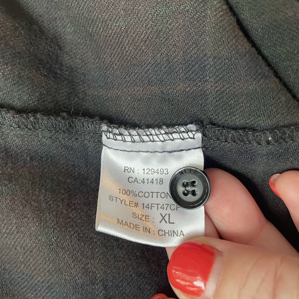 Neff Disney Shirt Men Extra Large Multicolor Captain Hook Plaid Flannel ...