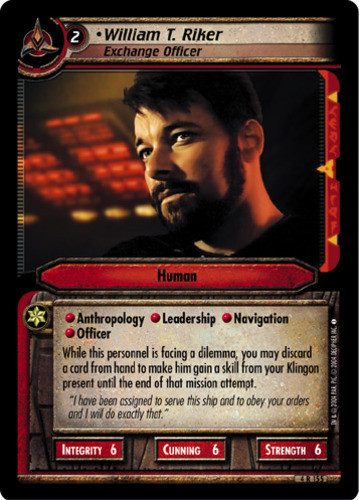 Star Trek 2E: William T. Riker, Exchange Officer [Lightly Played ...