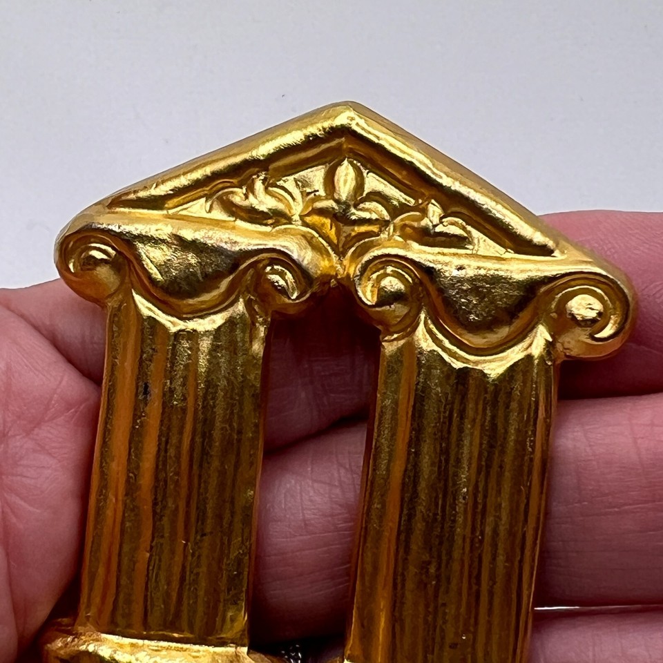 Signed TAKI Vintage Designer 975 Sterling Silver Gold Gilt Greek Pillar ...