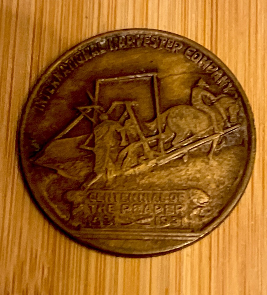 Cyrus Hall McCormick International Harvester Reaper Coin | eBay