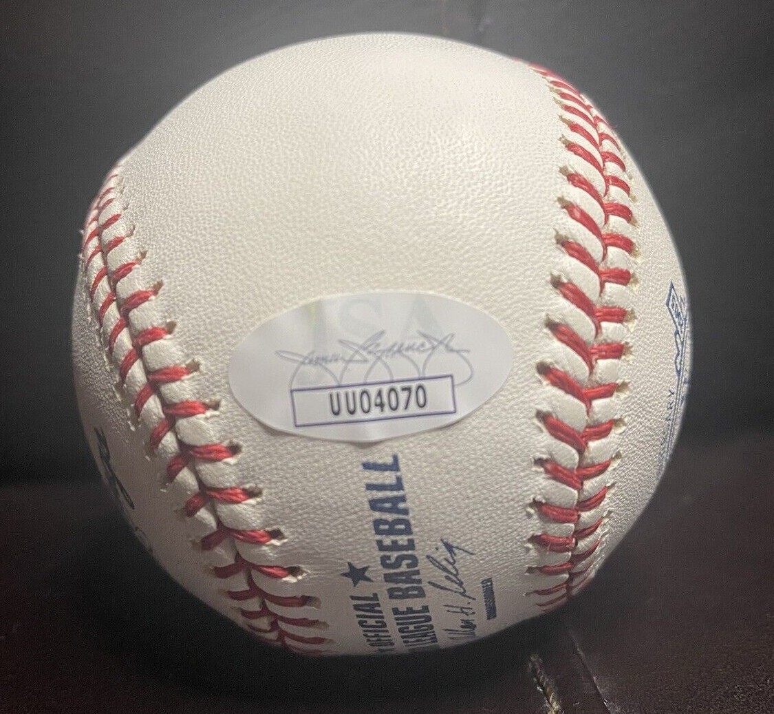 Bernie Williams signed baseball NY Yankees autograph JSA 100th insc ...