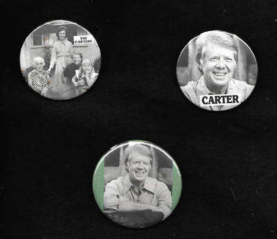 3 JIMMY CARTER 1976 different 2 1/4, 2 1/2 inch photo buttons of Carter ...