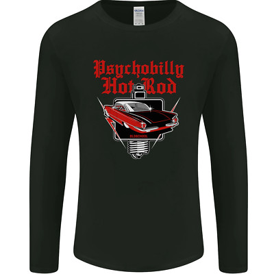 Psychobilly Hot Rod Hotrod Dragster Uomo Manica Lunga T-Shirt | eBay
