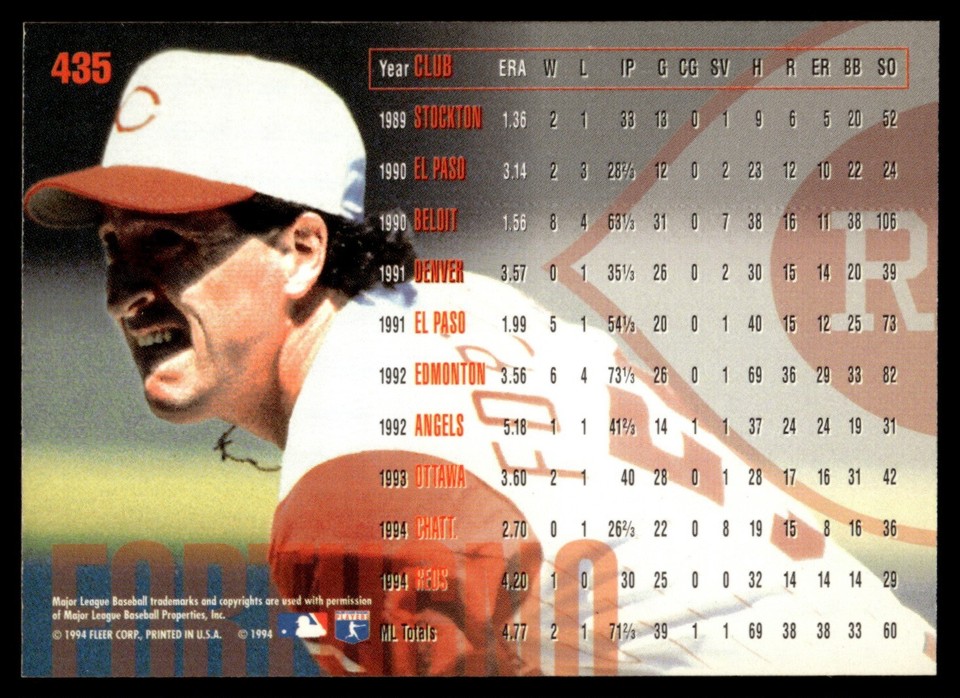 1995 Fleer #435 Tim Fortugno Cincinnati Reds | eBay