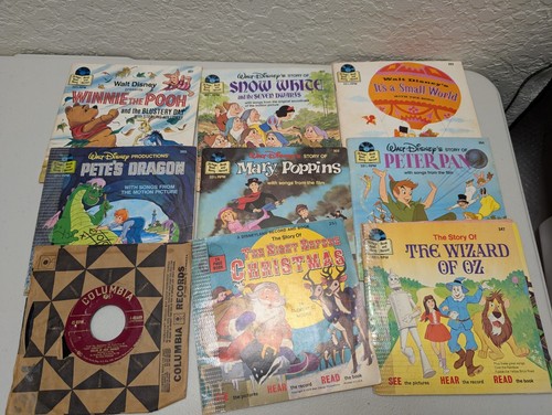 Vintage WALT DISNEY See, Hear, Read 45 rpm Record Books Lot Of 9 Pc | eBay
