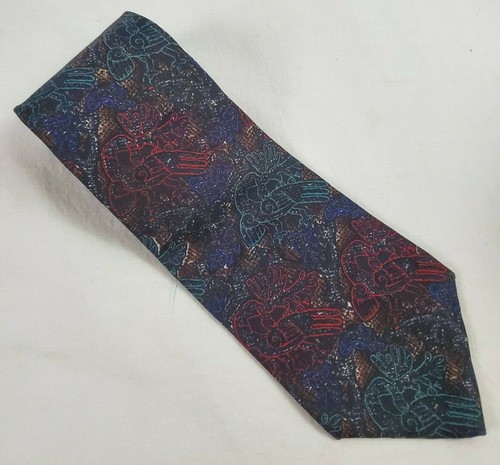 Perry Ellis Portfolio Abstract Bird Pattern Pattern Silk Neck Tie -TIES ...