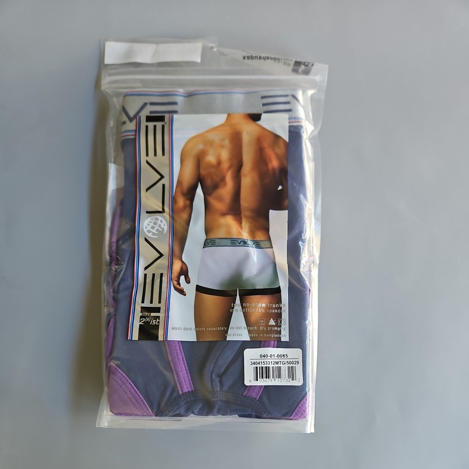 2 Pack Evolve 2xist Men Cotton Spandex No Show TRUNKS Briefs M 32-34 ...