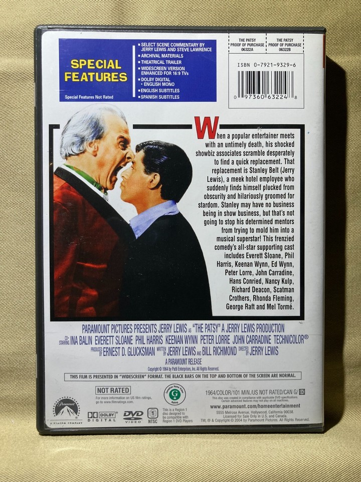 The Patsy (DVD, 2004) - Jerry Lewis 97360632248| eBay