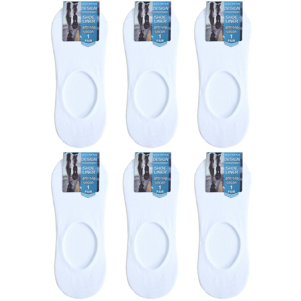 Invisible Trainer Socks No Show Shoe Liner Mens Womens Ladies Anti Slip ...