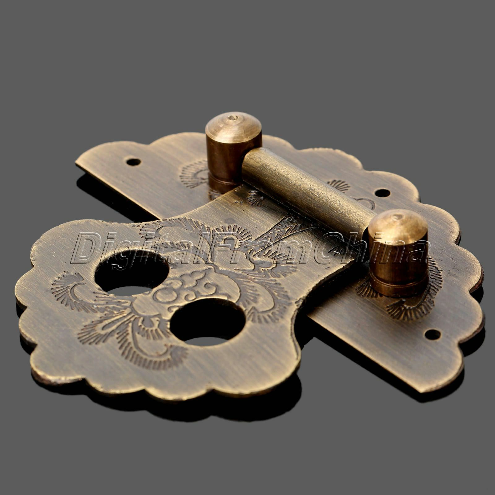 3.15" Brass Chinese Hardware Latch Copper Trunk Handle Box Hand ...