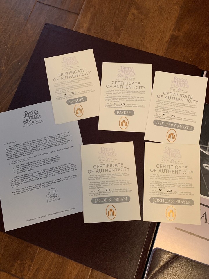 1990 Precious Moments 7 Chapel Lithograph Prints Signed Sam Butcher 272 ...