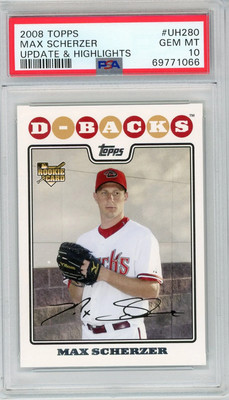 Graded 2008 Topps Update & Highlights Max Scherzer #UH280 Rookie RC ...