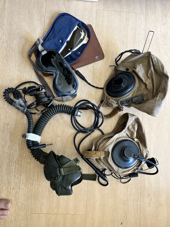 WWII Lot: HAMILTON Pocket Watch, Badges,Pilot Manuals, Head Gear, Pins ...