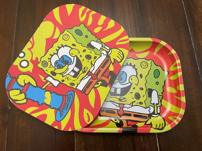 Premium Rolling Tray Ash Tray Magnet Lid Spongebob Sketch Groovy 7inx5 ...