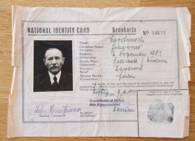 Alter Ausweis Kennkarte / National Identity Card 09.11.1945 | eBay
