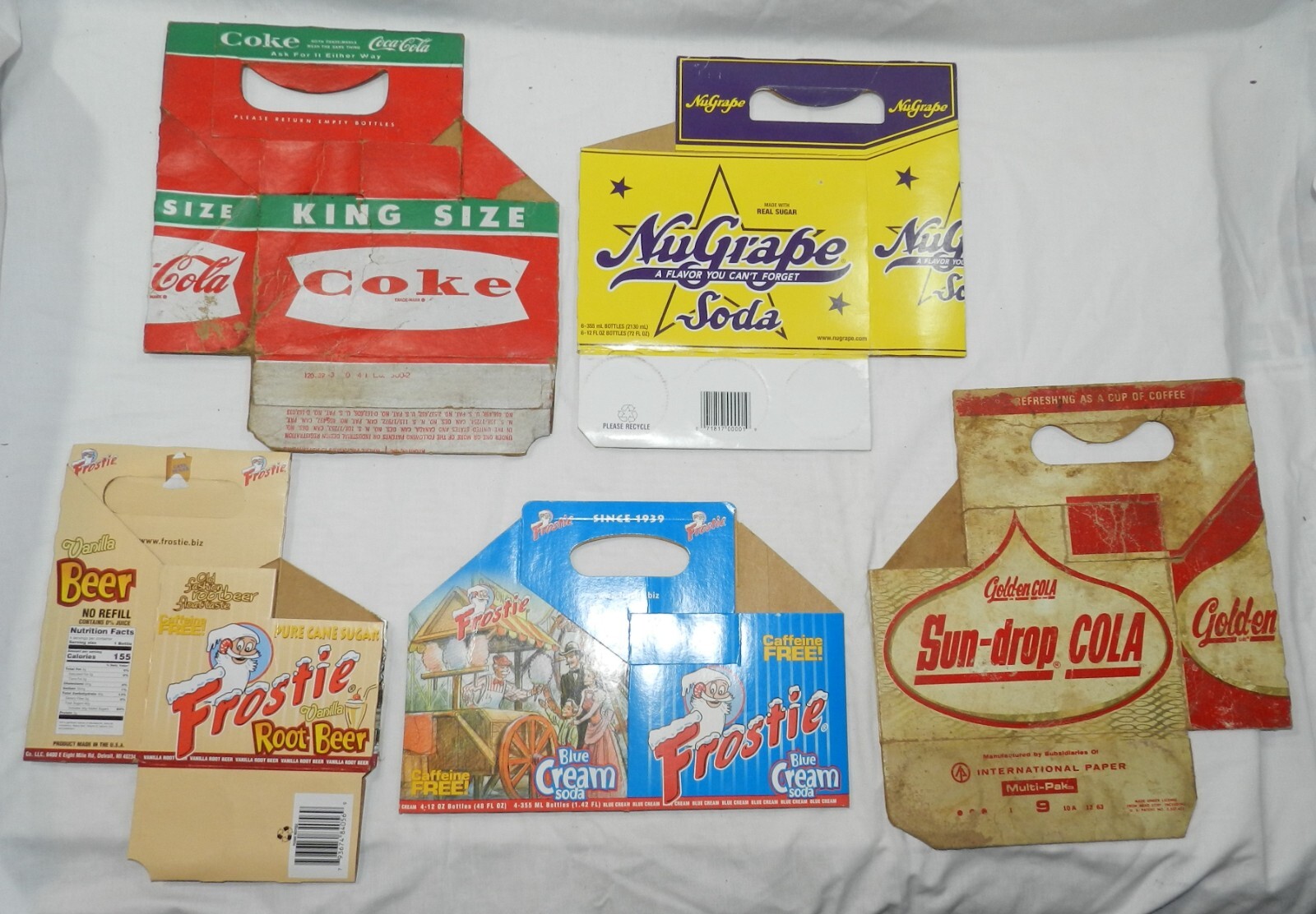 Lot 4 - 5 Cardboard Bottle Carriers / Cartons - Advertising Soda | eBay