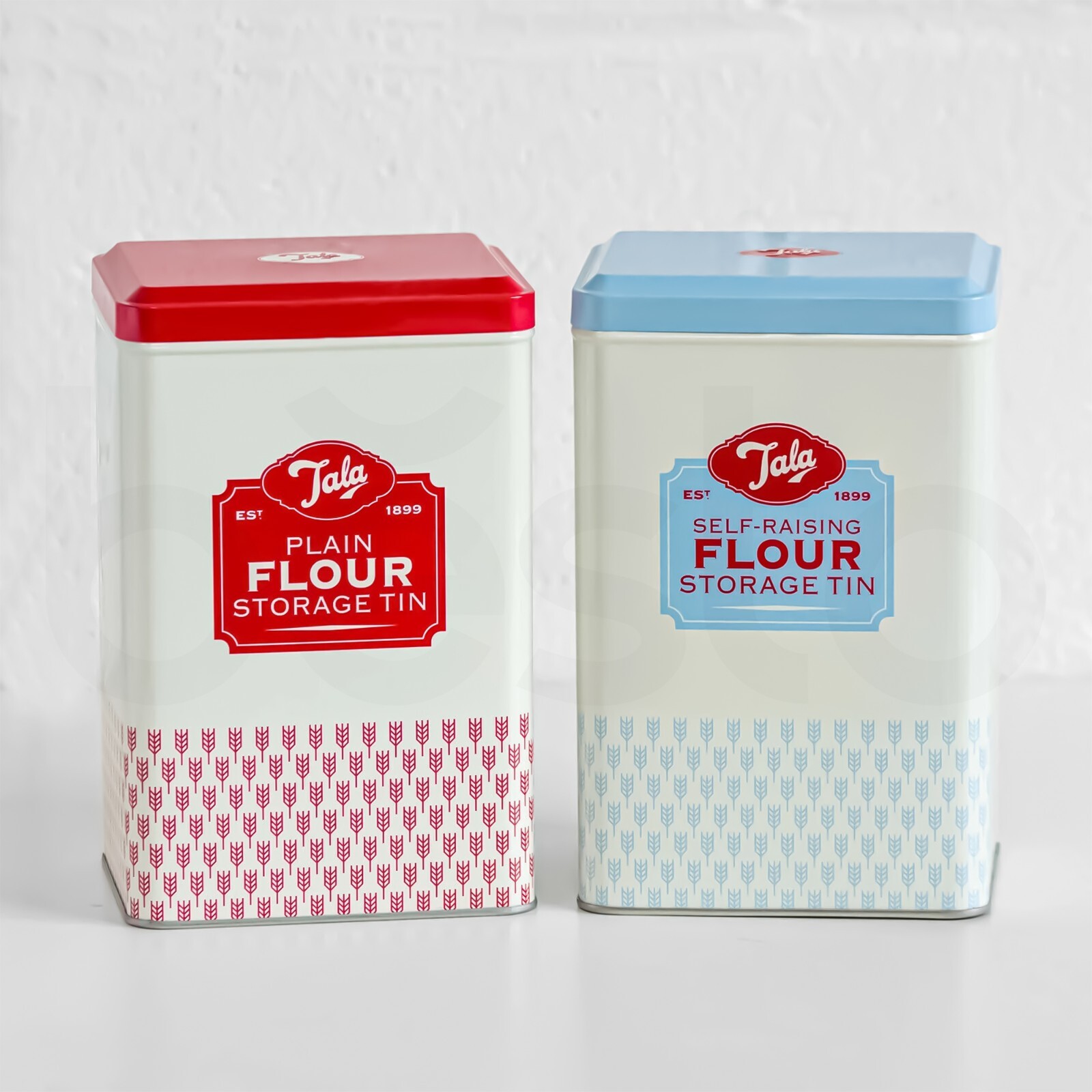 Flour Storage Plain & Self Raising Retro Style Tins Containers Kitchen ...