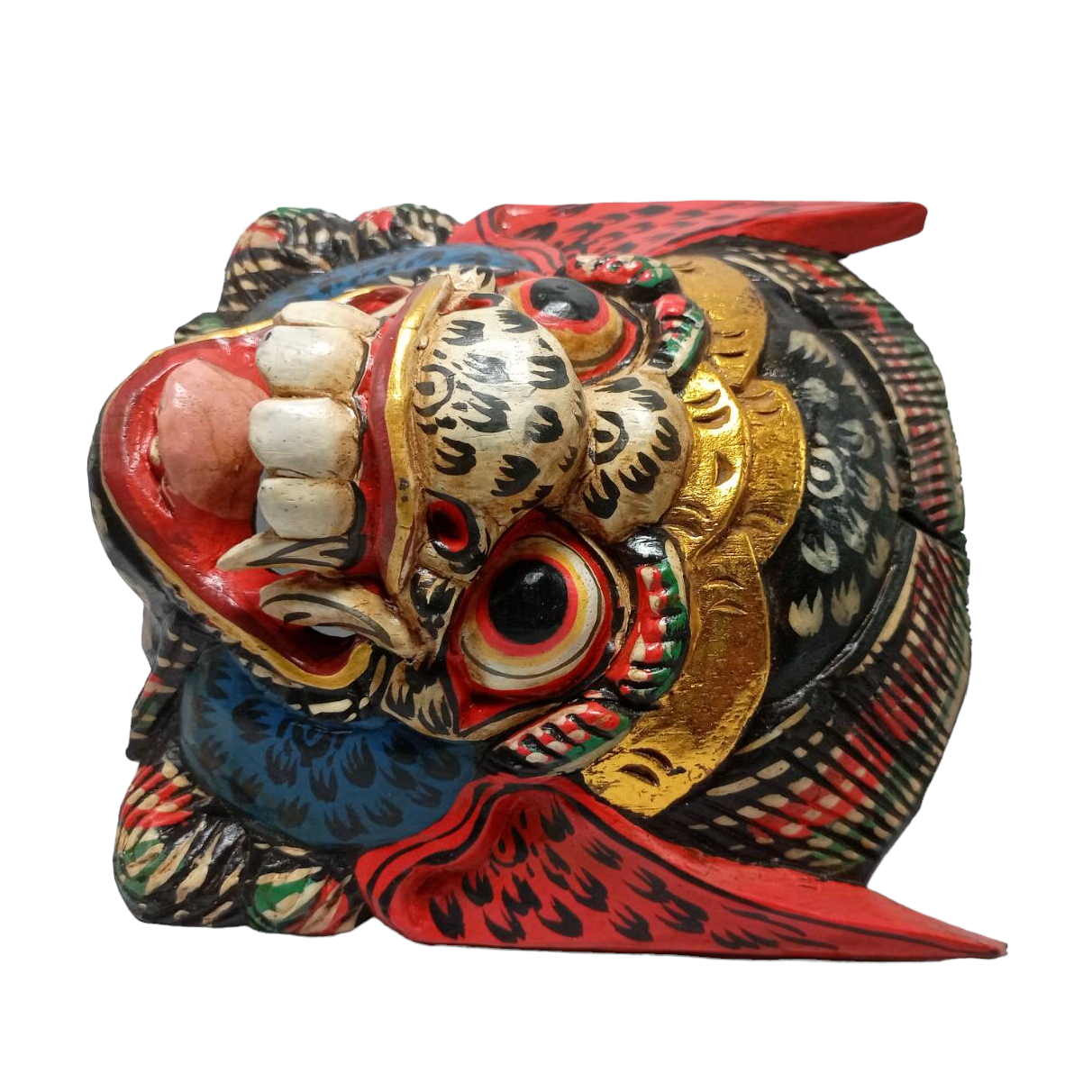 Balinese Wooden Mask Barong Tiger Indonesian Wall Hanging Rare Color 8. ...