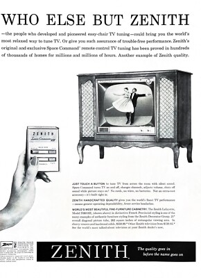1959 ZENITH TV Large Vintage Print Advertisement Remote Control ...