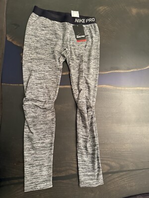 Womens Nike Pro Hyperwarm Training Tight Leggings Large Gray Static ...