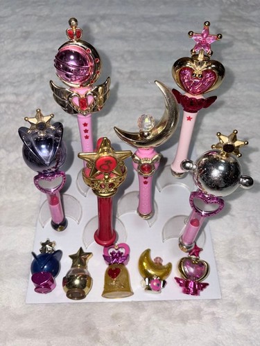 Sailor Moon Capsule Toy Set 11 Pieces Pink Gold Purple Magic Wand Style ...