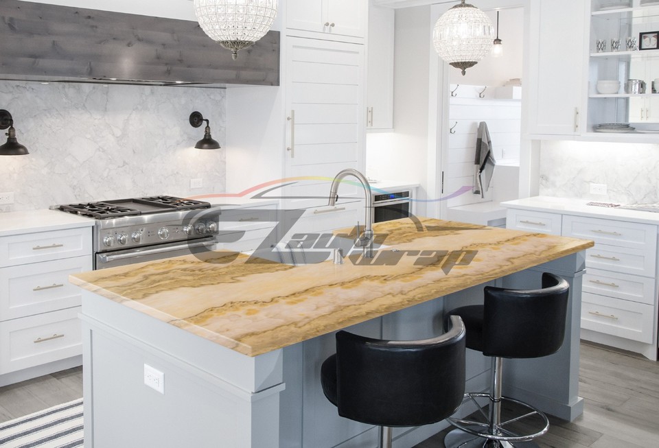 Gloss / Matte Marble Granite Effect Vinyl Wrap Self Adhesive Counter ...