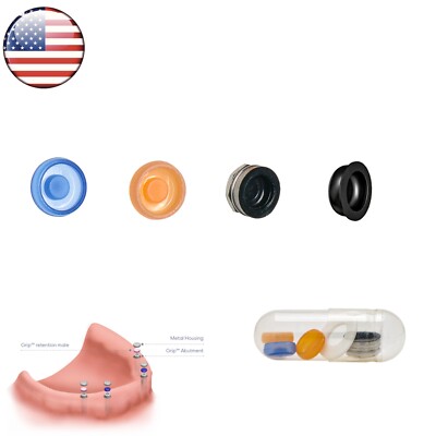 US Dental Locator Overdenture Abutment Retention Cap Male caps Inserts ...