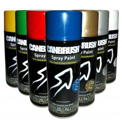 Canbrush Spray Paint 2 x 400ml Aerosol Fast Drying Metal Wood Plastic ...